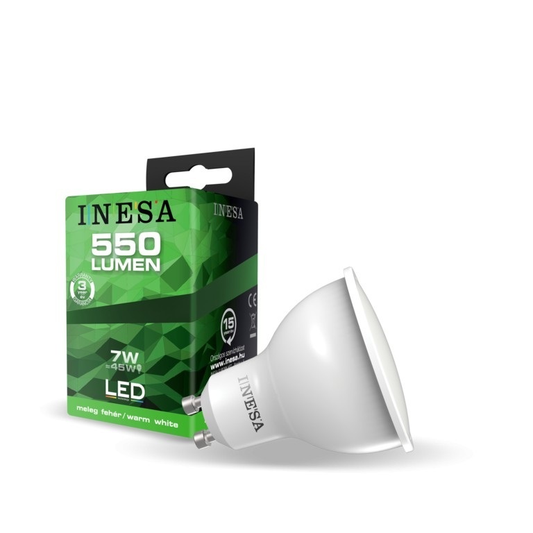 Inesa LED žiarovka GU10 105° 3000K 7W | Pricemania